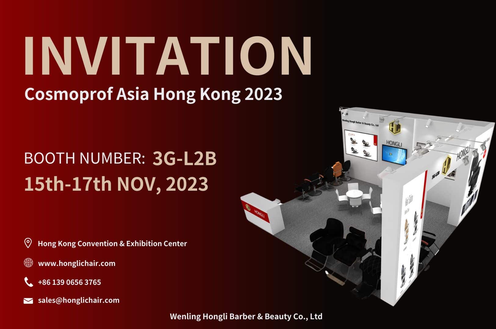 HONGLI Cosmoprof Asia Hong Kong 2023 – Hongli Barber Chair